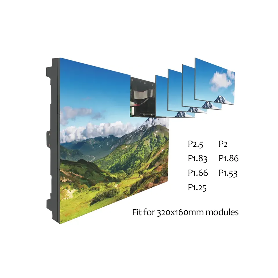Front Service Indoor P1.25 narrow pixel pitch screen display 640*480mm ...